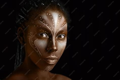 Premium Photo Art Photo Of Africal Woman With Tribal Ethnic Paintings