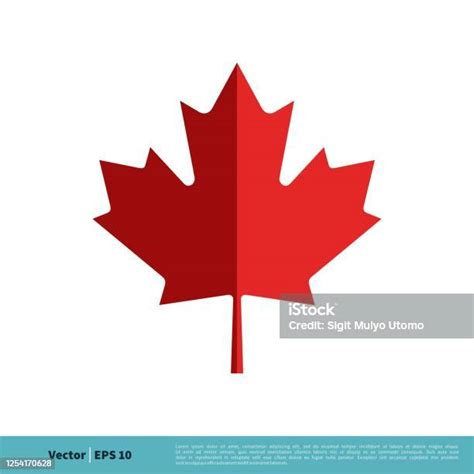 레드 메이플 리프 아이콘 벡터 로고 템플릿 일러스트 디자인 벡터 Eps 10 단풍 잎에 대한 스톡 벡터 아트 및 기타 이미지