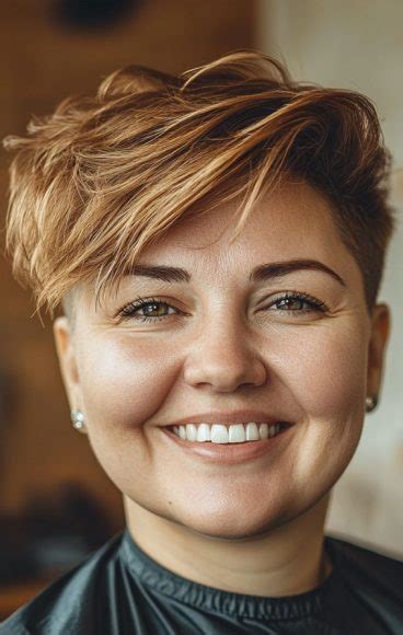 42 Short Hairstyles For Fat Faces And Double Chins Tousled Sandy