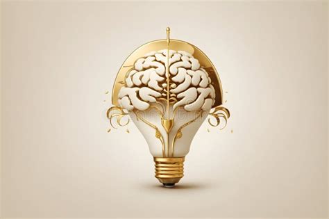 Creative Idea Concept With Lightbulb And Human Brain Stock Illustration Illustration Of