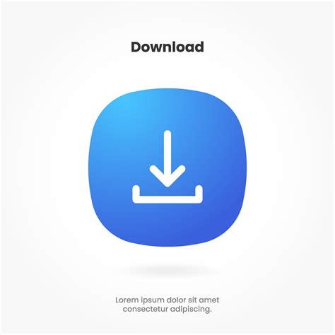 3d Blue Download Button Icon Upload Icon Down Arrow Bottom Side