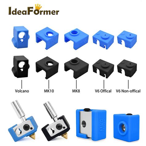E3d V6v5 Mk8 Mk9mk10volnaco 용 실리콘 양말 3d 프린터 부품 히터 블록용 가열 블록 슬리브 핫 엔드