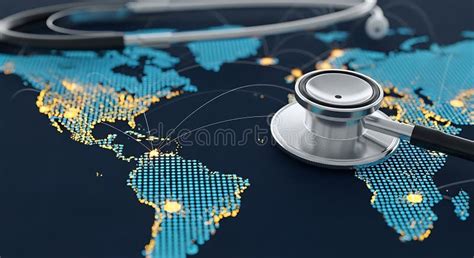 Global Healthcare Concept With A Stethoscope Over A World Map