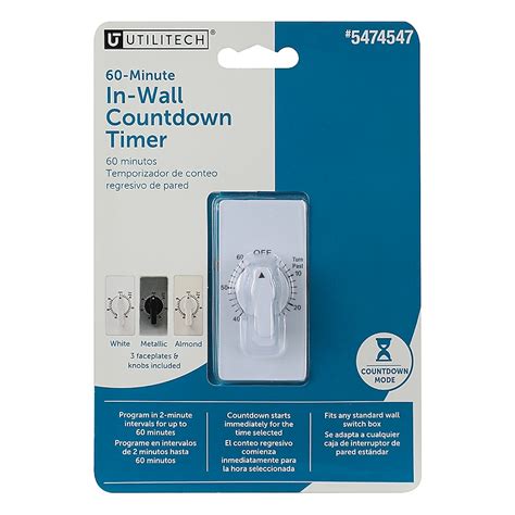 Utilitech 15 Amps 125 Volt Indoor Countdown Analog Lighting Timer In The Lighting Timers