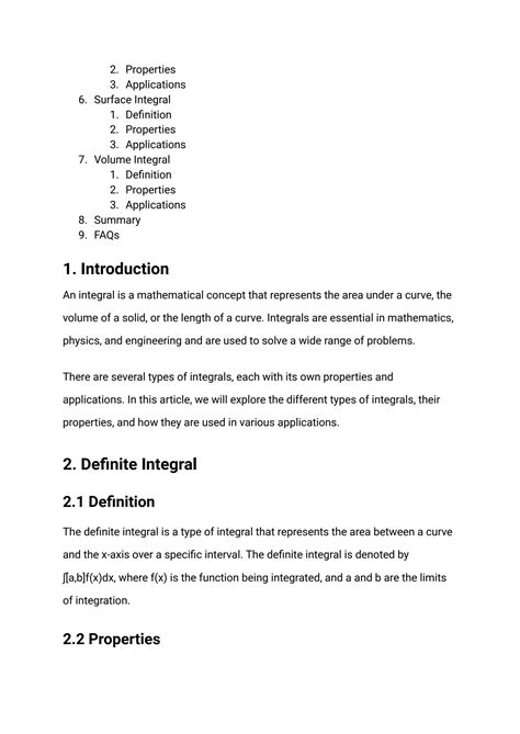 SOLUTION Types Of Integrals A Comprehensive Guide Studypool