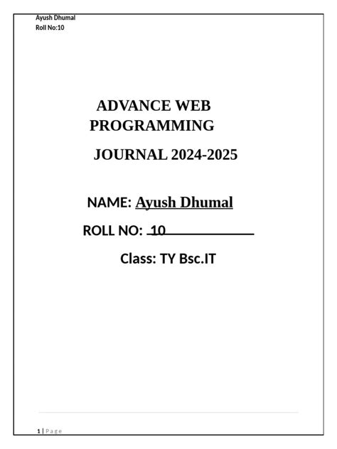 Ayush Awp Pdf World Wide Web Internet And Web