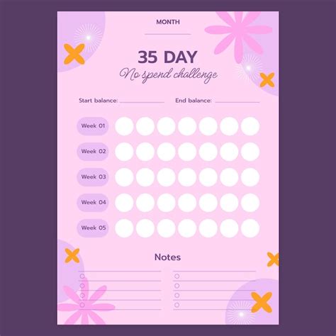 Free Vector Flat Design Savings Challenge Template