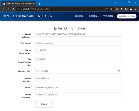 GitHub Chbandis IDEN Authentication App Using Blockchain Technology Computer Science BSc