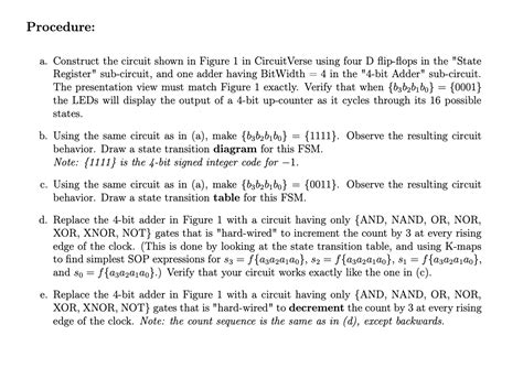 Solved Design Of A 4 Bit Increment By N Counter Circuit