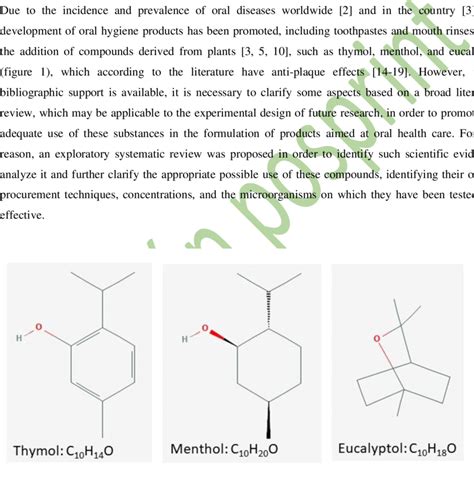 Chemical Structure Of The Thymol Menthol And Eucalyptol Compounds 20