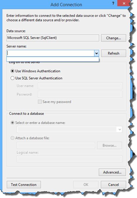 fixing empty sql server list in entity data model wizard blog