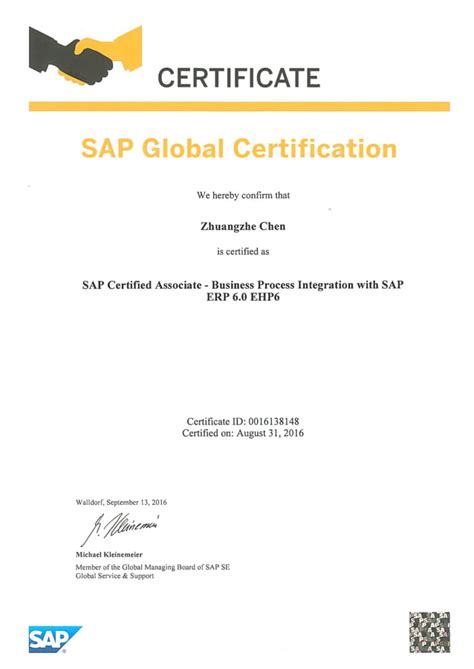 Sap Certificates Pdf