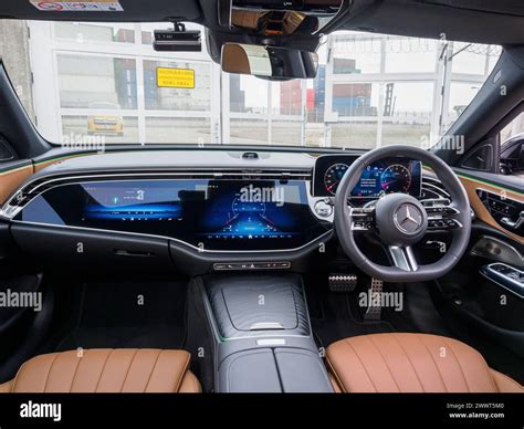Hong Kong China Feb 21 2024 Mercedes Benz E200 Interior In Hong
