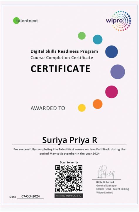 Suriya Priya R On Linkedin Java Wipro Javafullstack