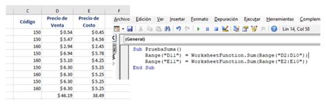 vba función suma rangos columnas y más automate excel