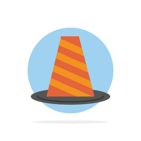 Cone Protection Road Roadblock Stop Warning Abstract Circle Background Flat Color Icon 12943789