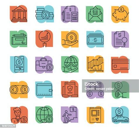 재무 라인 아이콘 편집 가능한 획 투자 대출 예산 수익 창출 성장 재무 분석 경제에 대한 스톡 벡터 아트 및 기타 이미지 Istock