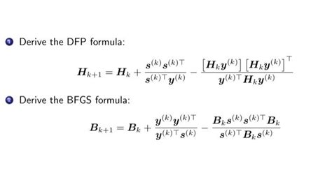 Solved Derive The Dfp Formula
