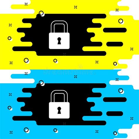 White Lock Icon Isolated On Black Background Padlock Sign Security Safety Protection