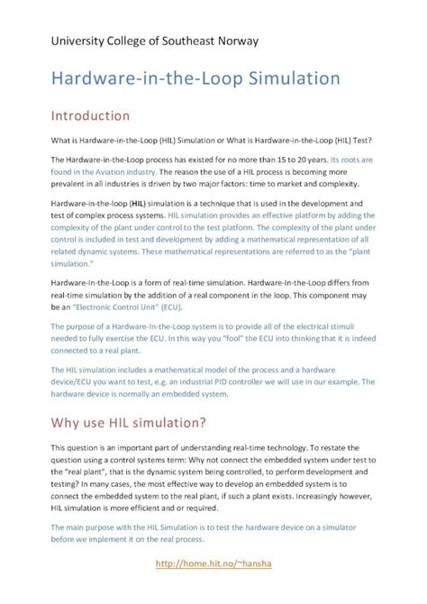 Pdf Introduction To Hardware In The Loop Simulation Dokumentips
