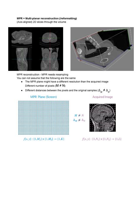 Summary Lecture 3 Mpr Multi Planar Reconstruction Reformatting Axis Aligned 2d Slices