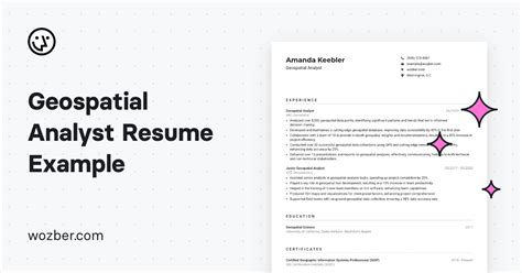 Geospatial Analyst Cv Example
