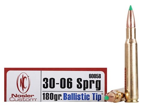 Nosler Trophy Grade Ammo 30 06 Springfield 180 Grain Ballistic Tip
