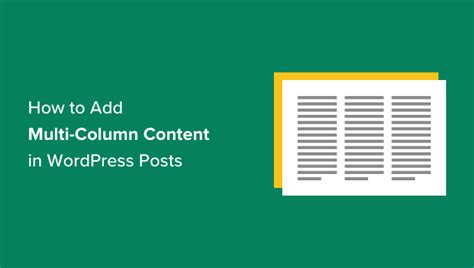 How To Add Multi Column Content In Wordpress No Html Required