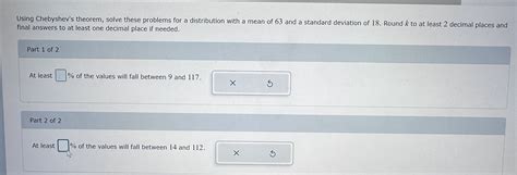 Solved Using Chebyshevs Theorem Solve These Problems For A
