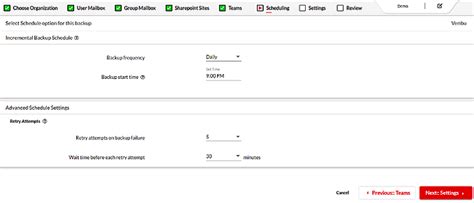 how to backup microsoft 365 user data using vembu s bdrsuite data