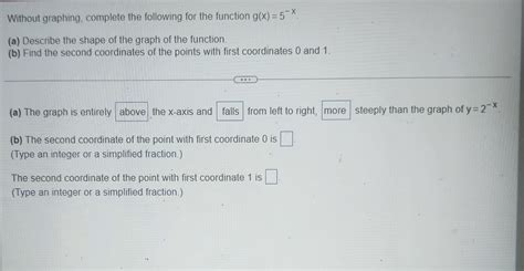 Solved Without Graphing Complete The Following For The Chegg