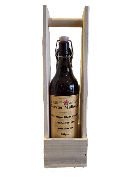 Soester Hell Mit Persönlichem Flaschenetikett Im Holzträger Brauhaus Shop