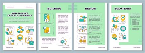 Premium Vector Sustainable Office Green Brochure Template Leaflet Design With Thin Linear