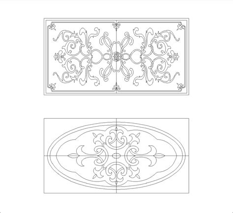 Floral Patterns Dwg Cad Block Free Download