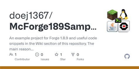 GitHub Doej McForge Sample An Example Project For Forge And Useful Code Snippets