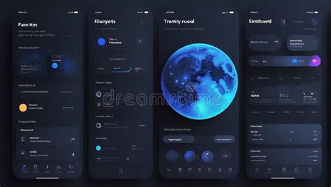 Lunar Luminary Dark Mode Elegance Bliss AI Generate Stock Illustration Illustration Of