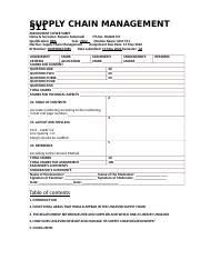 SCM Assignment 2022 Docx SUPPLY CHAIN MANAGEMENT 511 ASSIGNMENT COVER SHEET Name Surname