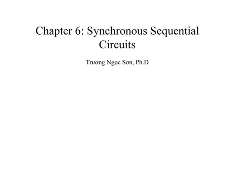 Chapter Synchronous Sequential Circuits Chapter Synchronous Sequential Circuits Trương