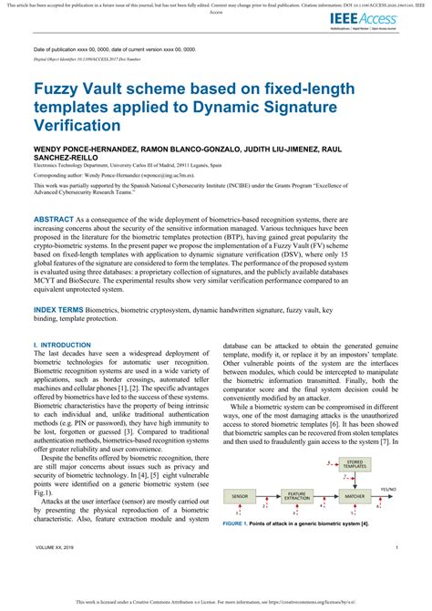 Pdf Fuzzy Vault Scheme Based On Fixed Length Templates Applied To