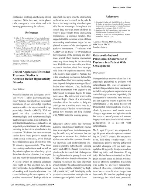 Jablonowski Et Al 2002 Gabapentin Induced Paradoxical Exacerbation Of Psychosis In A Patient