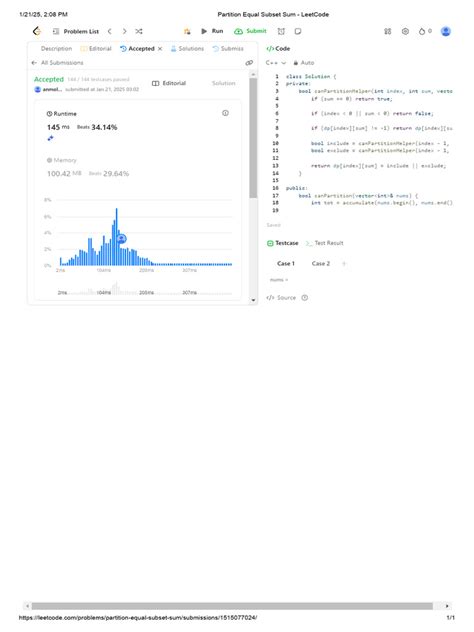 Partition Equal Subset Sum Leetcode Pdf Computer Programming