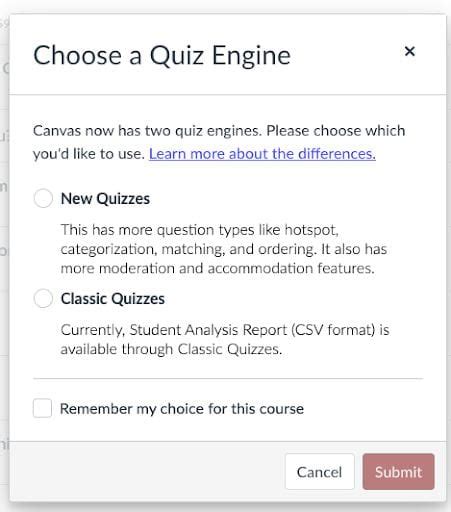 Getting Started With New Quizzes In Canvas Academic Technology Solutions