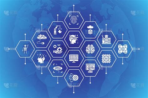 人工智能矢量插图。机器人，聊天机器人，数据库，大数据行图标推广横幅。网页横幅布局模板。素材 花瓣网