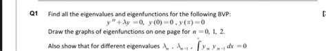 solved 1 find all the eigenvalues and eigenfunctions for the