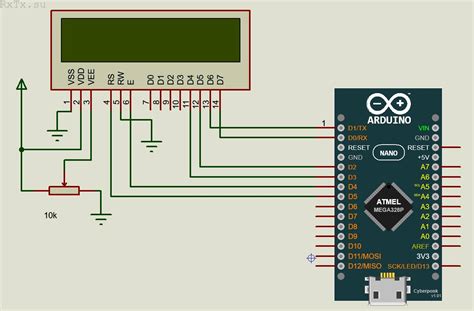 Интерфейс ЖК дисплея 1602 Rxtxsu