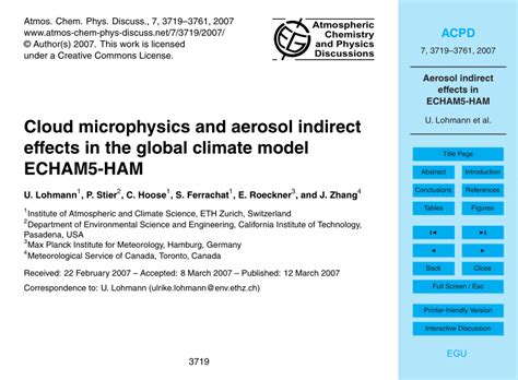 PDF Cloud Microphysics And Aerosol Indirect Effects In The Global Climate Model ECHAM HAM
