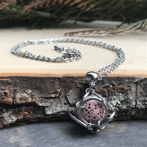 Lava Rock Essential Oil Diffuser Necklace Etsy