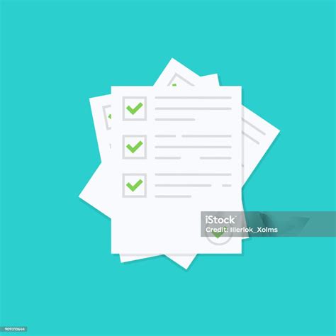 시험 양식 또는 설문 조사 용지 시트 답변된 퀴즈 점검 및 성공 결과 평가 교육 테스트 설문 조사 문서 벡터 일러스트 레이 션 플랫 스타일의 아이디어와 더미 교육에 대한