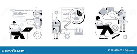 Ai Based Software Abstract Concept Vector Illustrations Stock Vector