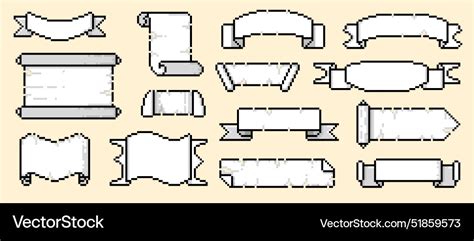 Pixel Scroll Frame Retro Video Game Asset Vector Image